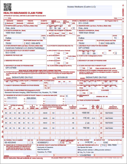 Filing a Paper Claim / Printing a CMS-1500