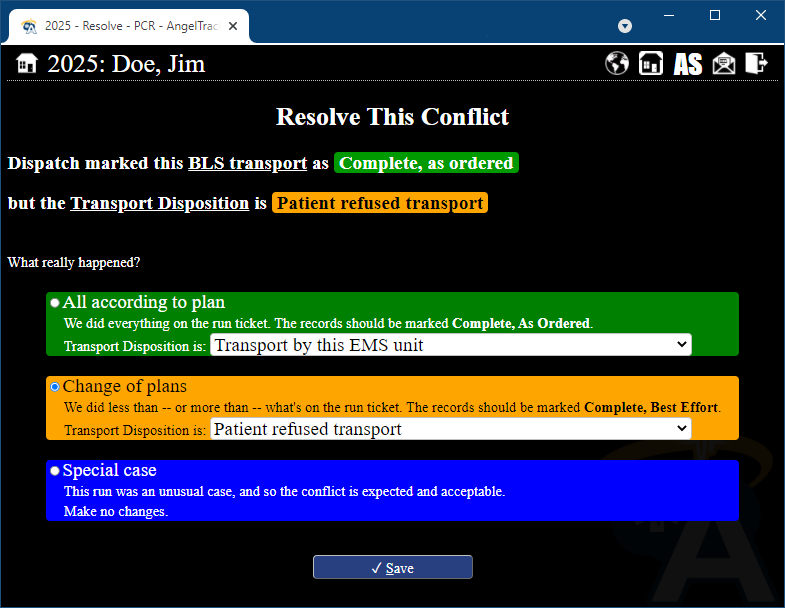 Call Completion / Closing, Cancelling, or Uncancelling a Dispatch