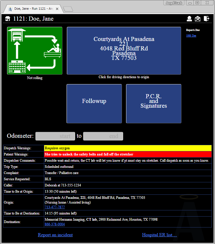 Running a Call Using AngelTrack's Crew Interface and ePCR