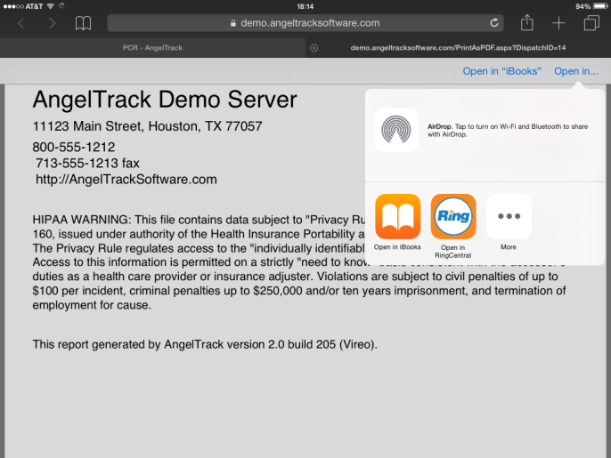 EMS Report Writing in AngelTrack