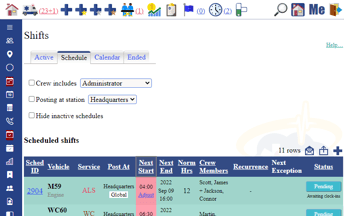 Employee Scheduler / Scheduled Shifts in AngelTrack