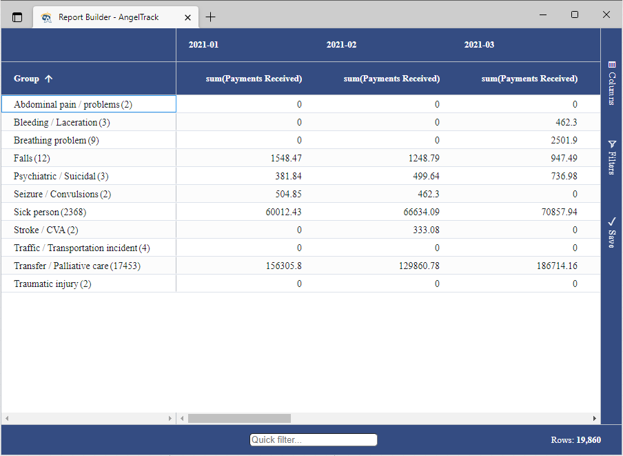 Report Builder Walkthrough: Months as Columns