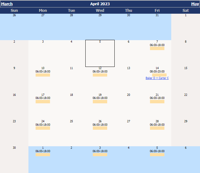 Recurring Scheduled Shifts