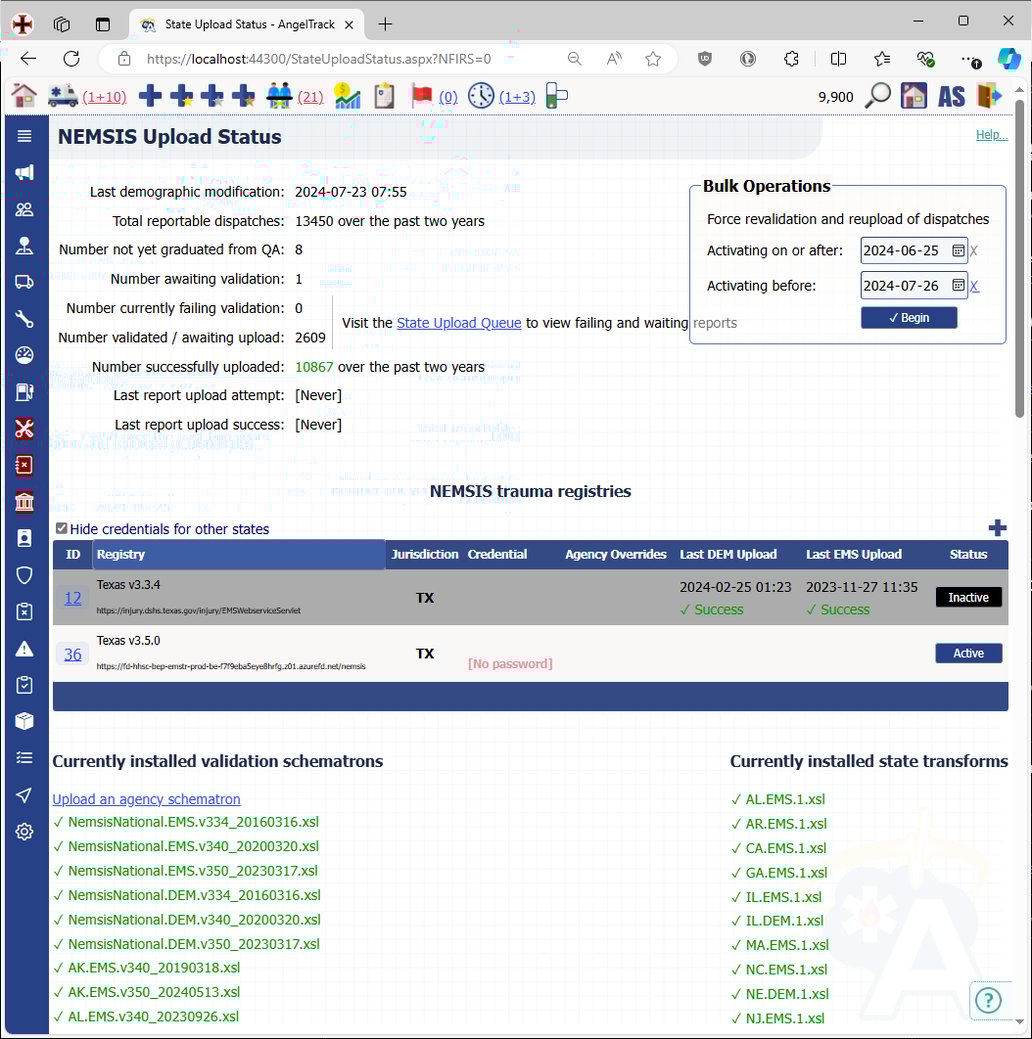 State Upload Credential Input and Activation